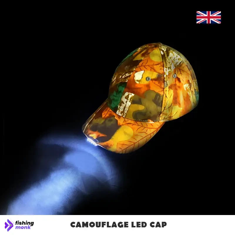 Camouflage Cap with Built in 5 LED Lamps - Fishingmonk